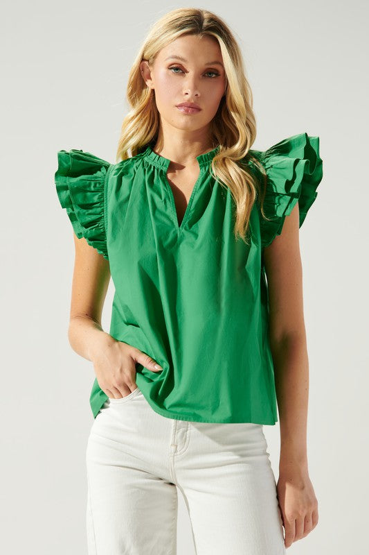 FOOL FOR YOU Kelly green top – Root & Flowers Boutique